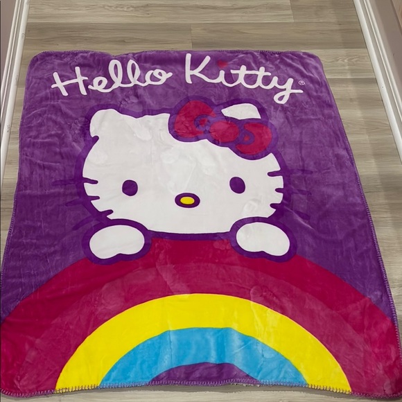 Hello Kitty | Accessories | Hello Kitty Purple Blanket With Rainbow ...